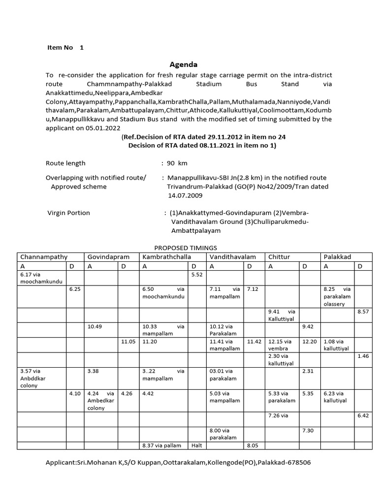 RTA Permit Applications and Timings | PDF