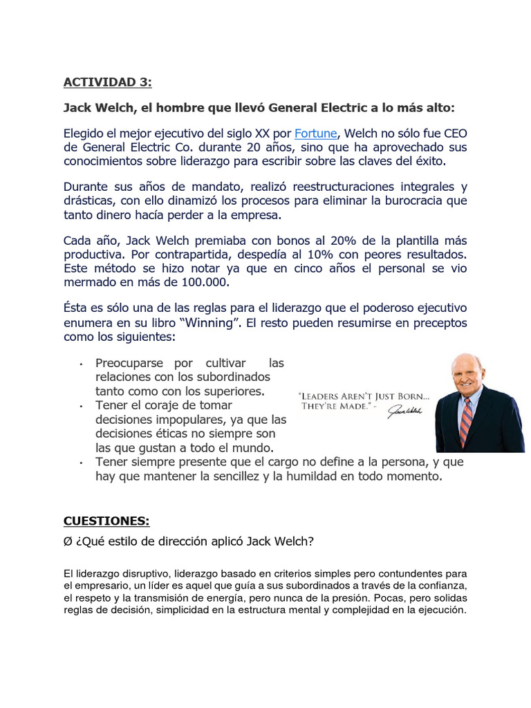 ACTIVIDAD ESTILOS DIRECCIÓN - Act3 | PDF | Crecimiento personal y profesional | Negocios