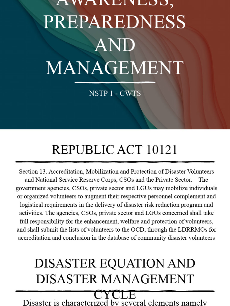 Disaster Awareness, Preparedness and Management | PDF | Emergency ...