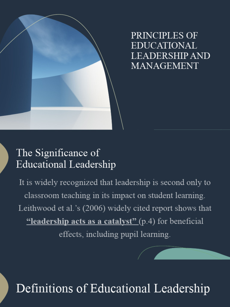 Principles of Educational Leadership and Management | PDF | Leadership ...