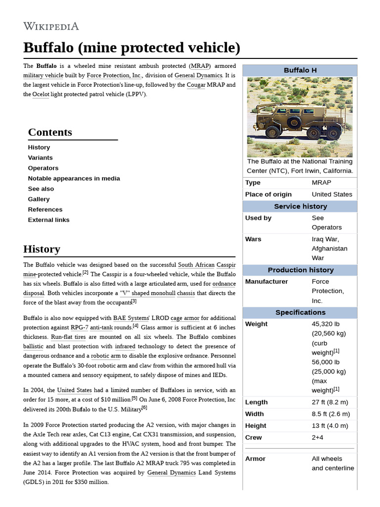 Buffalo (Mine Protected Vehicle) | PDF | Transport | Armoured Fighting ...