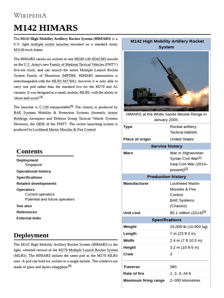 M142 Himars | PDF | Military Science | Ballistics