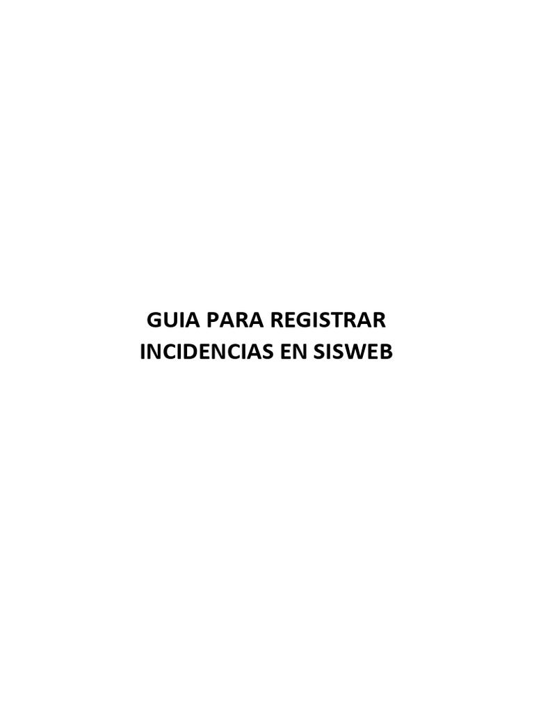 Guia para Registrar Incidencias en Sisweb | PDF | Informática