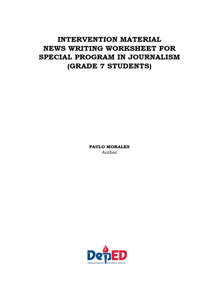 9 News Writing Worksheet | PDF