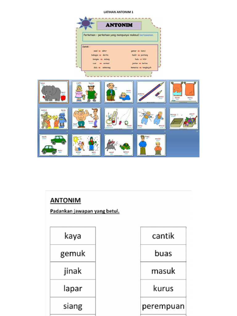 Latihan Antonim 1 | PDF