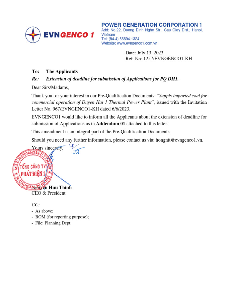 Deadline Extension for Coal Supply Applications | PDF | Association ...