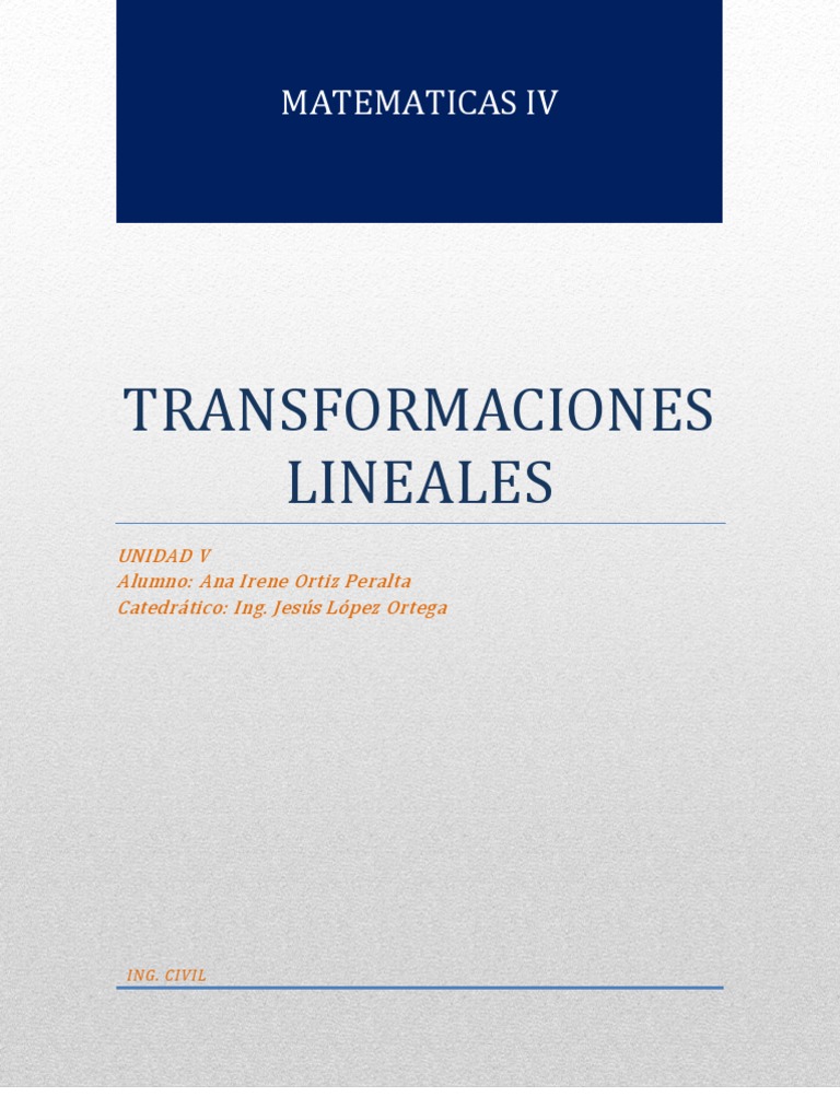 Transformaciones Lineales | PDF | Mapa lineal | Espacio vectorial