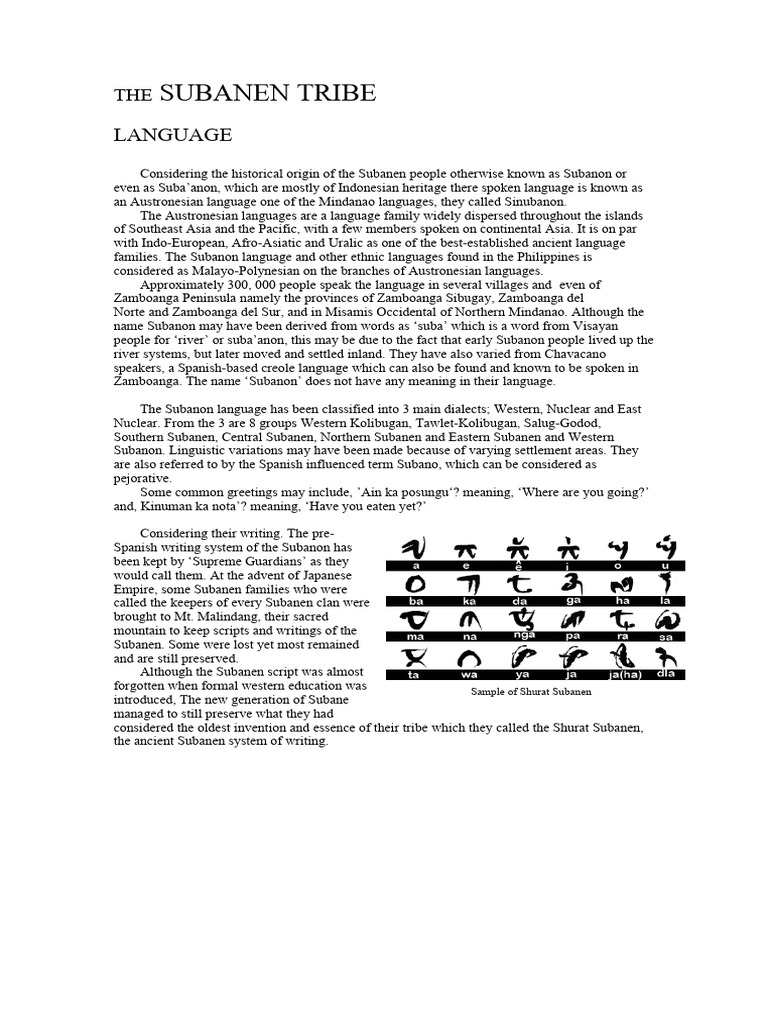 Subanen Langs | PDF | Mindanao | Linguistics