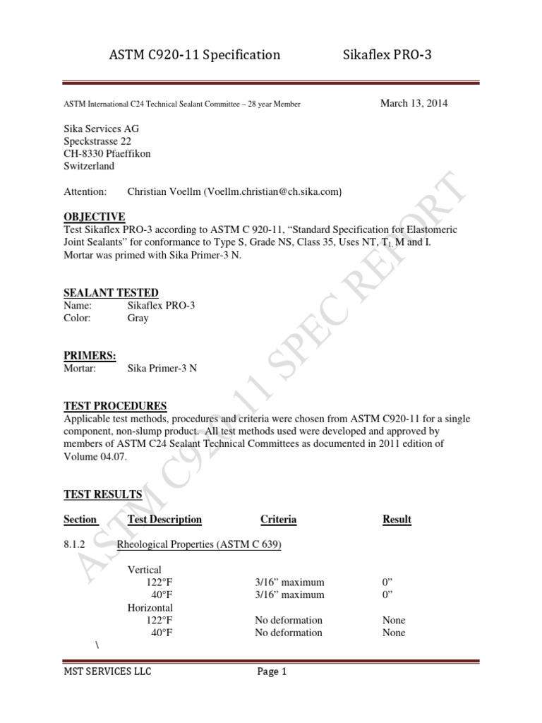 ASTM C920 Class 35 For PU Sealants | Download Free PDF | Materials ...