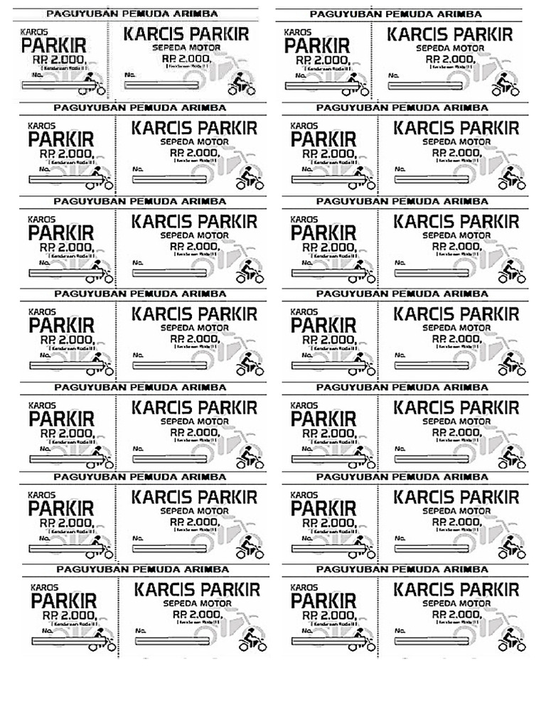 Karcis Parkir | PDF