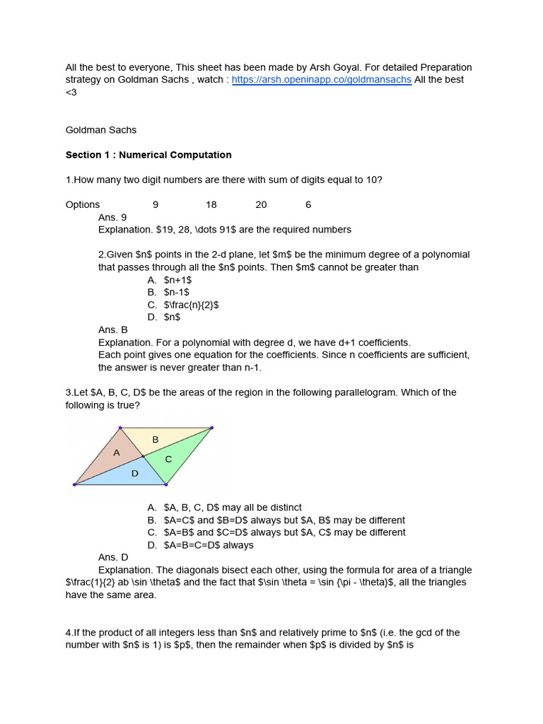 Goldman Sachs Aptitude Test Guide | PDF | Language Arts & Discipline ...