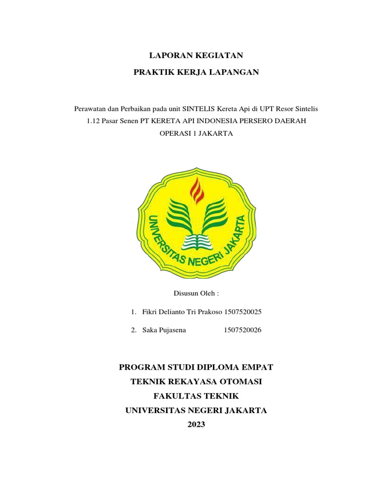 Laporan PKL Sintelis Kereta Api | PDF