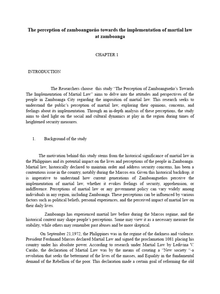 Zamboangueño Perceptions of Martial Law | PDF | Martial Law | Perception