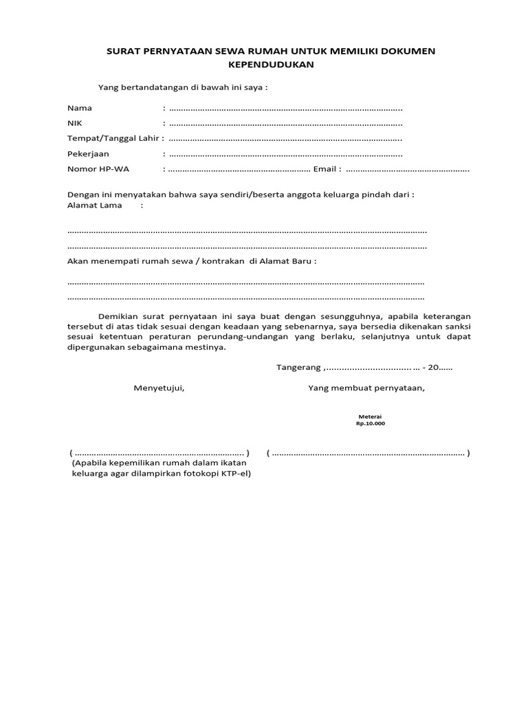 Form. Rumah Sewa | PDF | Griya & Taman