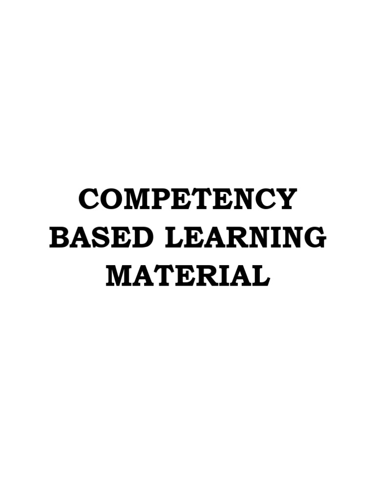 Competency Based Learning Material | PDF | Computer Data Storage ...