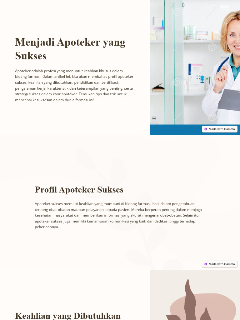 Sukses Berkarir Sebagai Apoteker | PDF | Karier & Perkembangan | Bisnis
