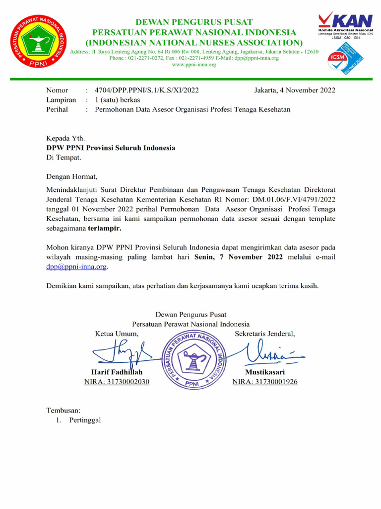 Contoh Surat Rekom Perawat | PDF