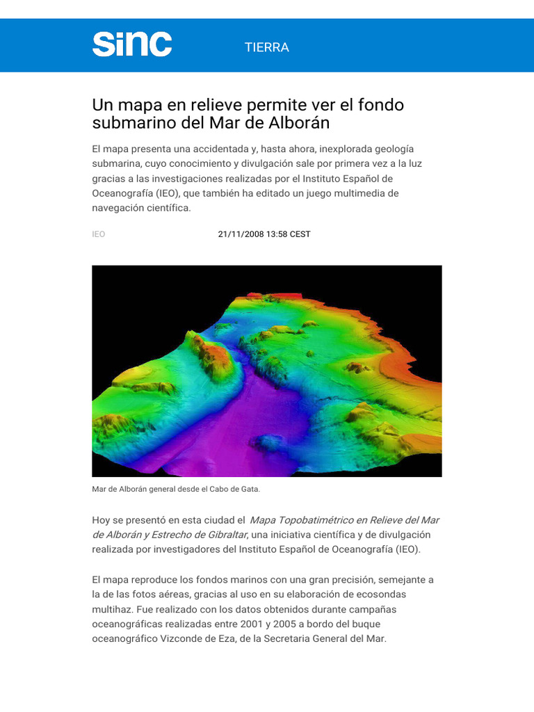 Mar de Alborán General Desde El Cabo de Gata. | PDF | Volcán | Mapa