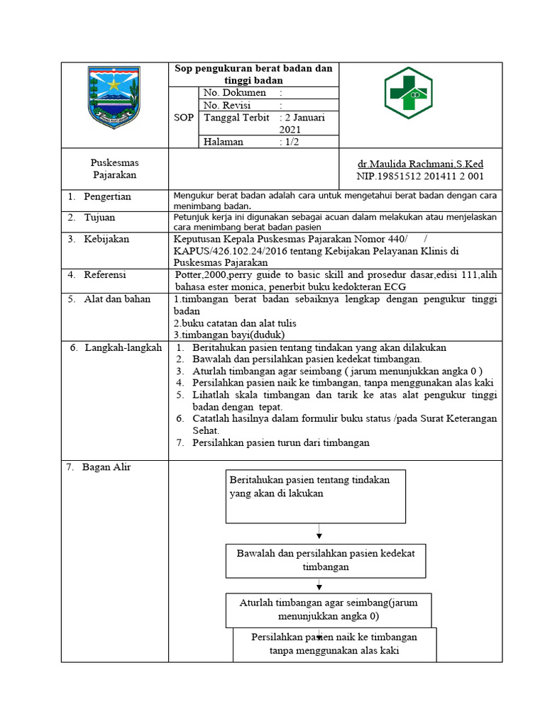 Sop Penimbangan Berat Badan | PDF