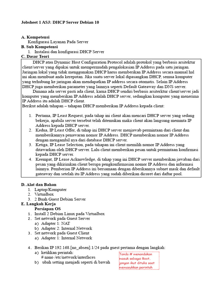 Jobsheet 2 (Isc-Dhcp-Server) 2021 | PDF