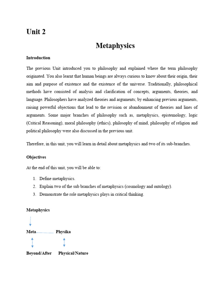 Unit 2 INTRODUCTION TO PHILOSOPHY MULUNGUSHI UNIVERSITY PDF