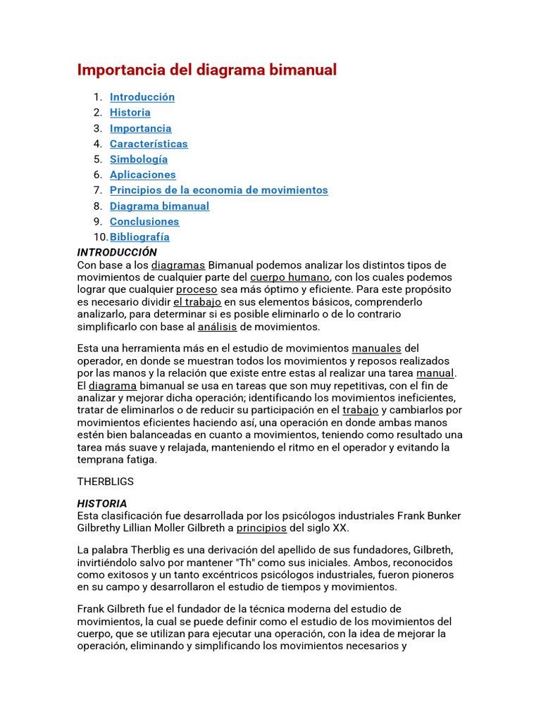 Importancia Del Diagrama Bimanual | PDF | Tecnología