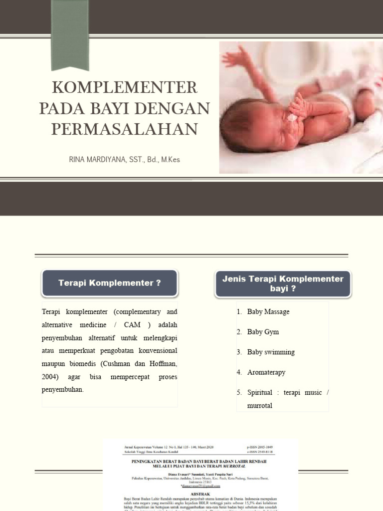 Komplementer Pada Bayi Dengan Permasalahan | PDF | Pengembangan Diri | Kesehatan Holistik