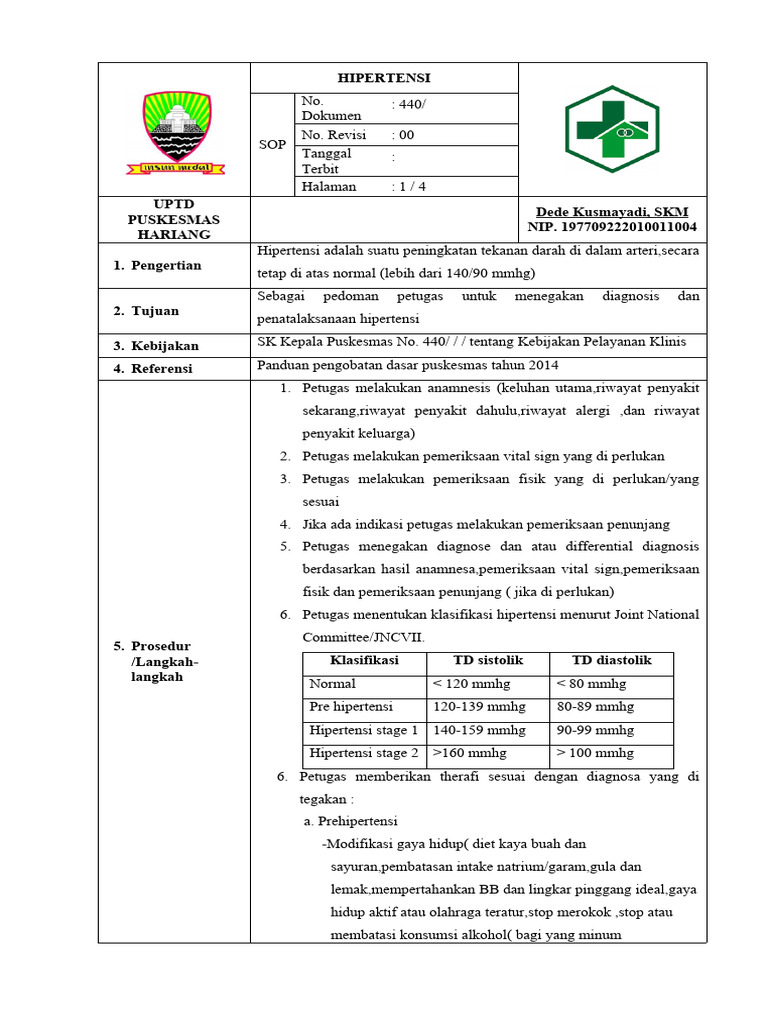 Sop 24.7 Hipertensi | PDF