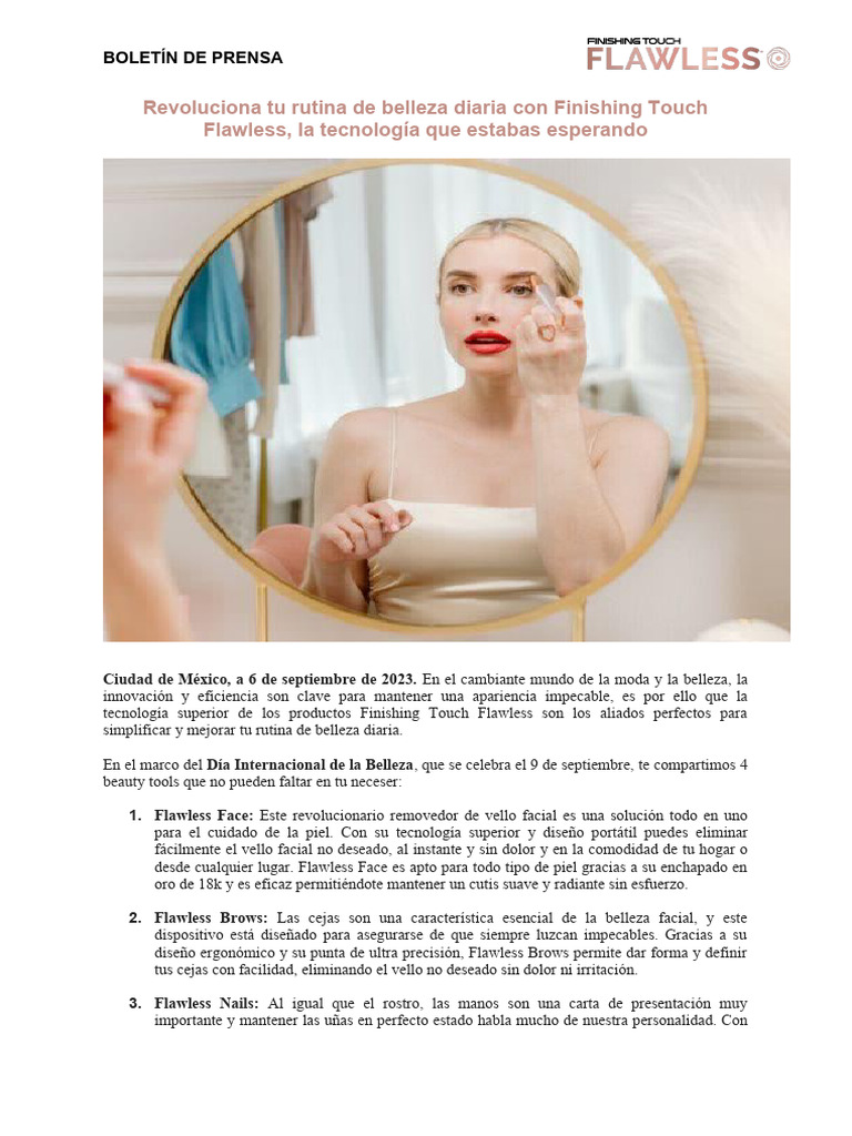 Fla Día Internacional de La Bellza Press Release | PDF | Negocios
