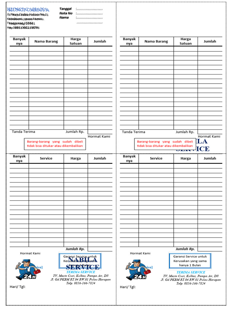 Membuat Nota Kertas F4 | PDF