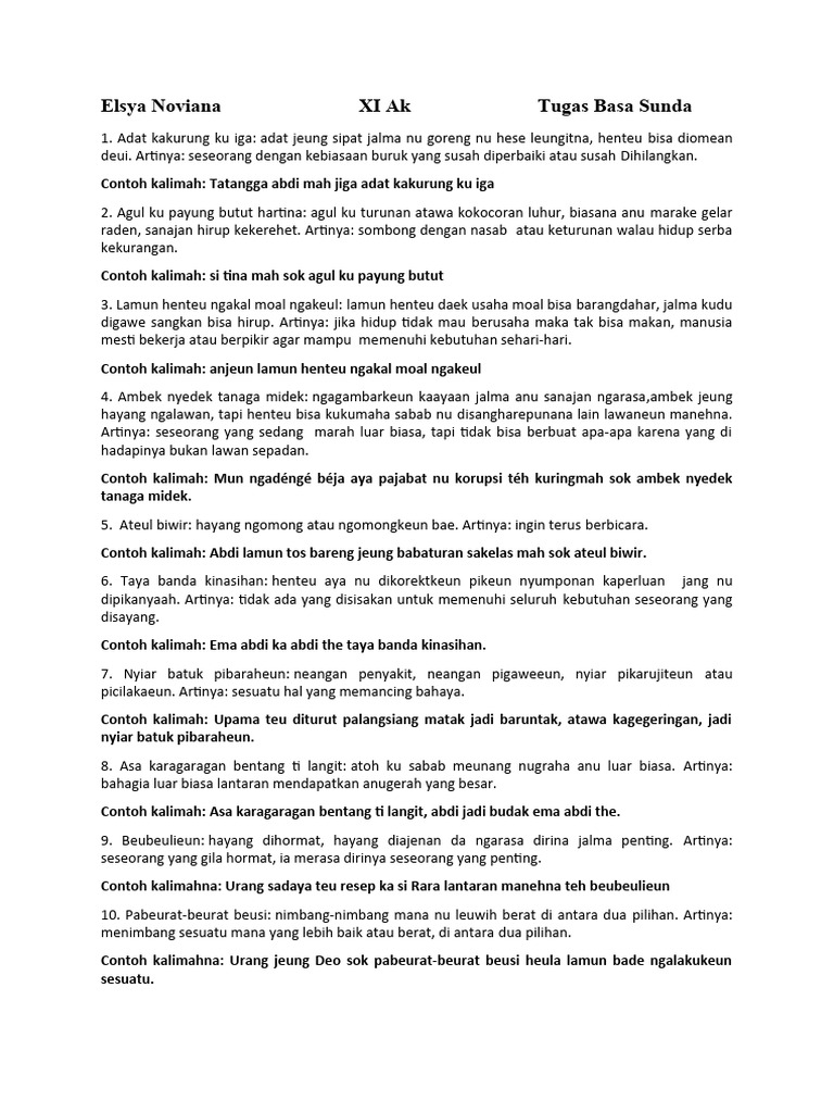 Elsya Tugas Basa Sunda | PDF | Seni & Disiplin Bahasa