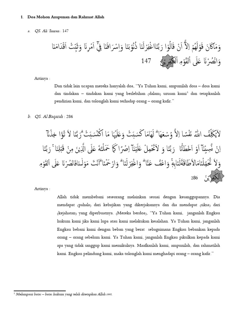 Doa Mohon Ampunan Dan Rahmat Allah | PDF Doa Mohon Ampunan Dan Rahmat Allah | PDF
