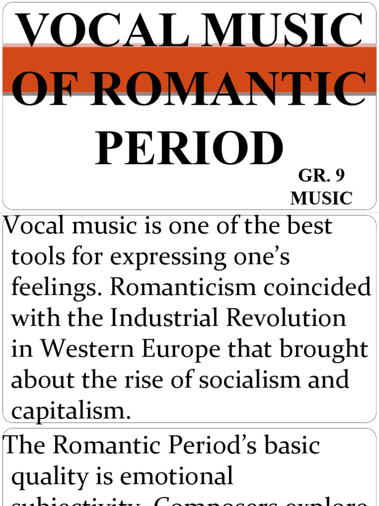 Romantic Vocal Music Overview | PDF | Opera | Singing