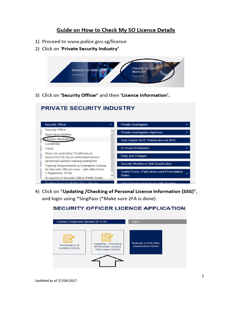 Guide On How To Check My SO Licence Details | PDF
