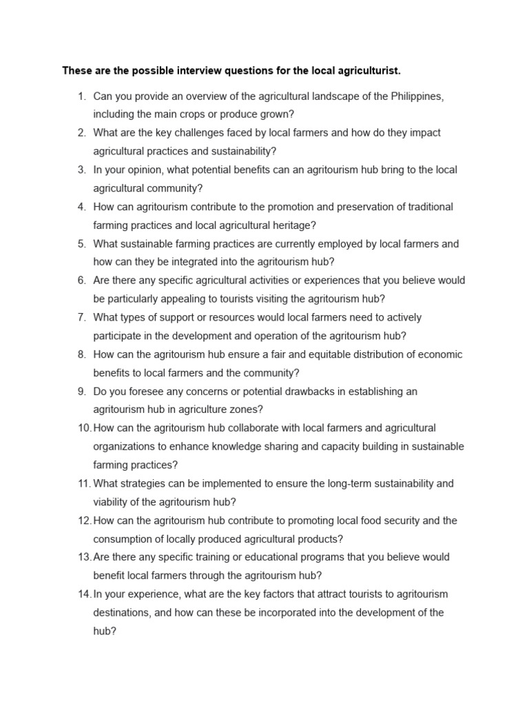 Questionnaire | PDF | Agriculture | Sustainability