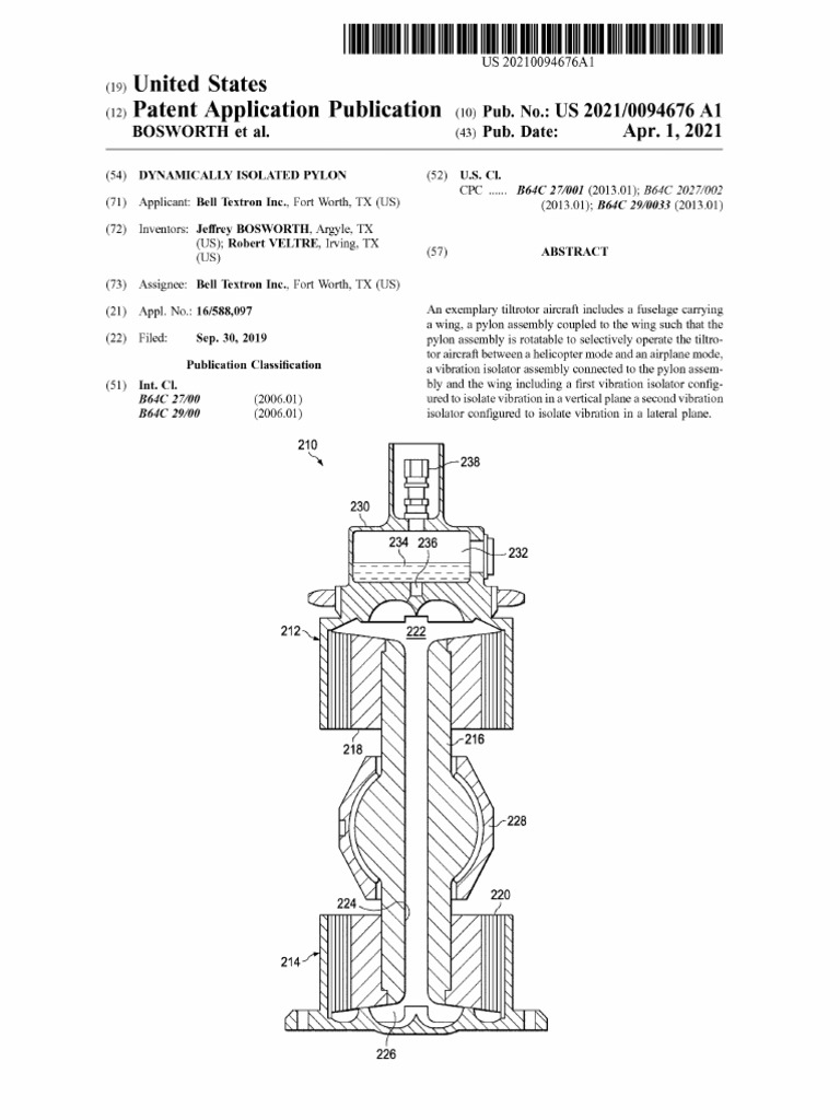 US20210094676A1 Dynamically Isolated Pylon | PDF | Aircraft | Gear US20210094676A1 Dynamically Isolated Pylon | PDF | Aircraft | Gear