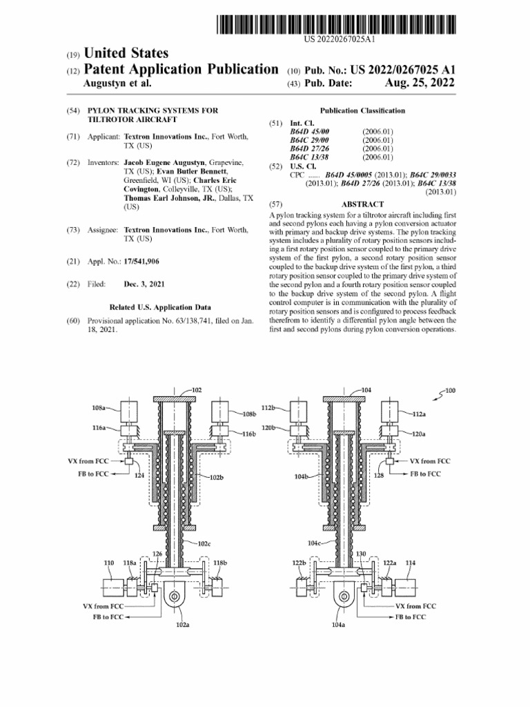 US20220267025A1 Pylon Tracking Systems For Tiltrotor Aircraft | PDF ...