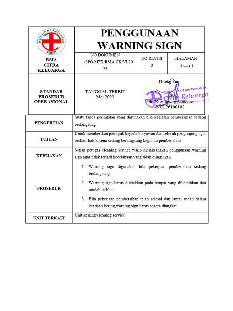 Sop Warning Sign | PDF
