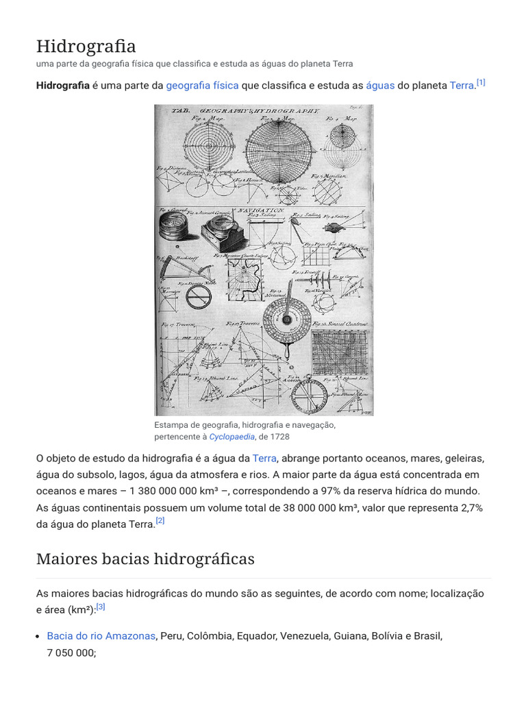 Hidrografia – Wikipédia, A Enciclopédia Livre | PDF | Hidrografia ...