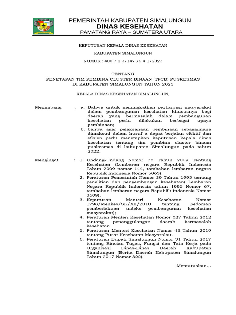 SK TPCB 2023-Digabungkan | PDF | Pengembangan Diri