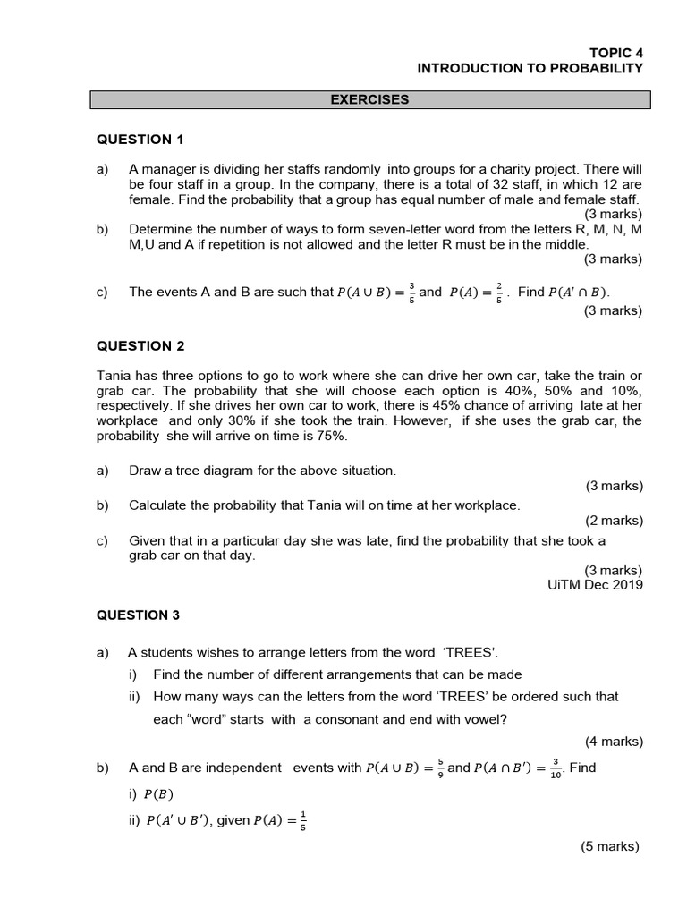 Tutorial Topic 4 | PDF