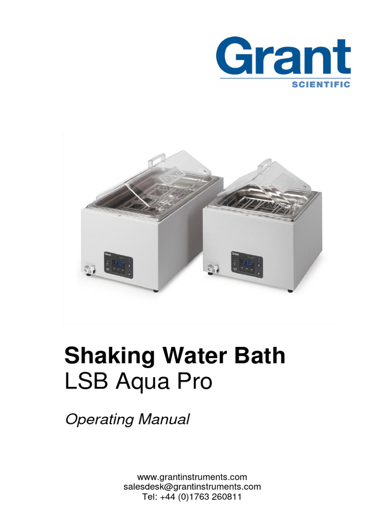 Grant Water Baths Shaking LSBAquaPro Manual | Download Free PDF ...