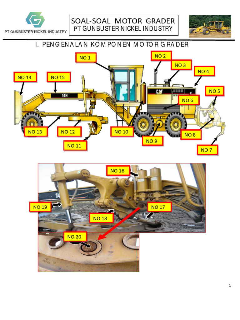 Komponen dan Fungsi Motor Grader | PDF