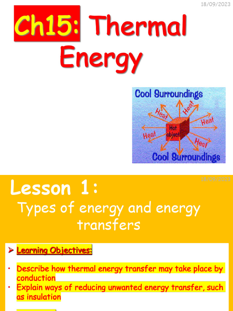 L3-Ch15 - Thermal Energy (Lesson 1) | PDF | Thermal Insulation | Thermal Conduction