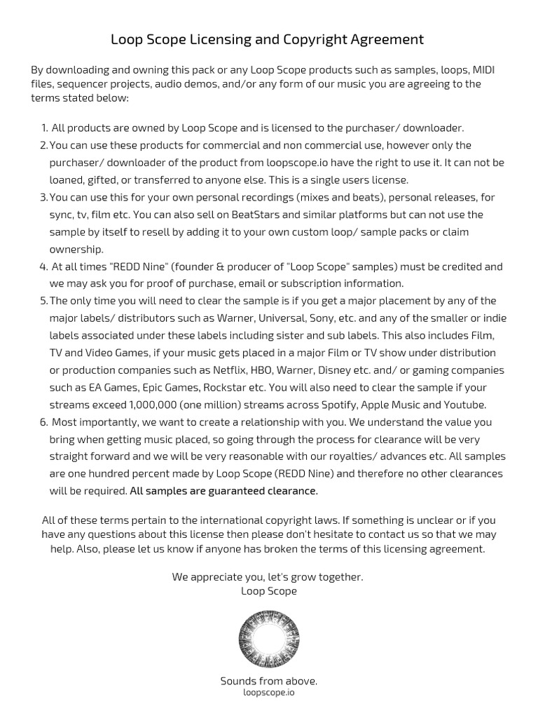 Loop Scope Licensing Agreement | Download Free PDF | Streaming Media ...