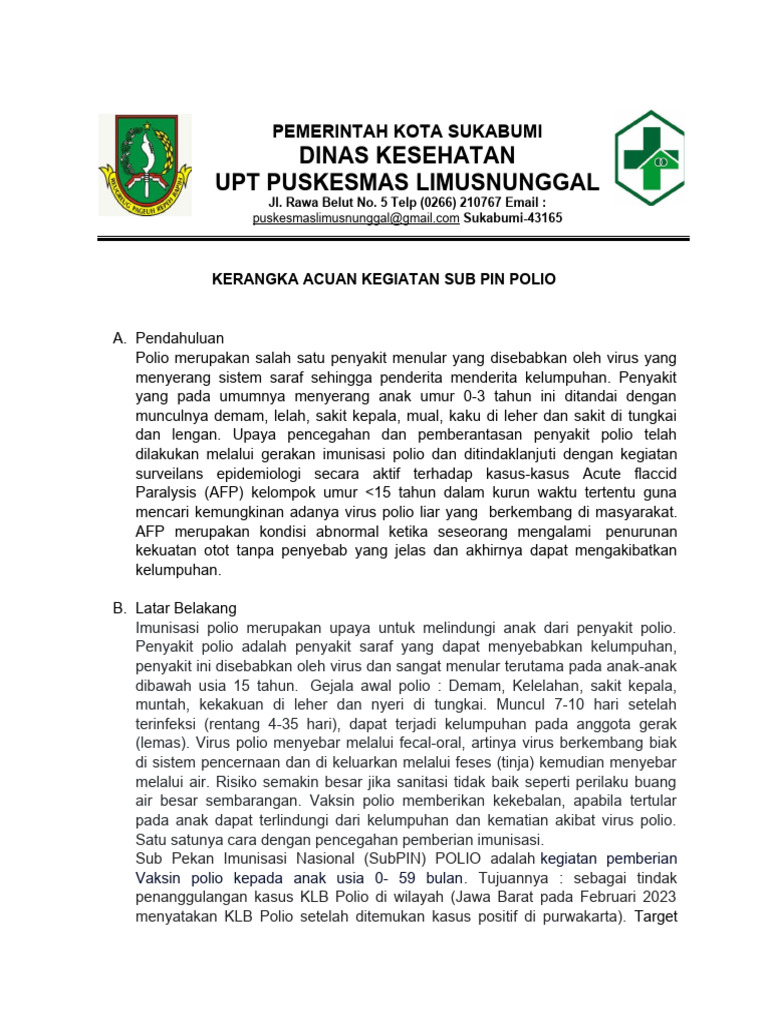 Kak Sub Pin Polio | PDF