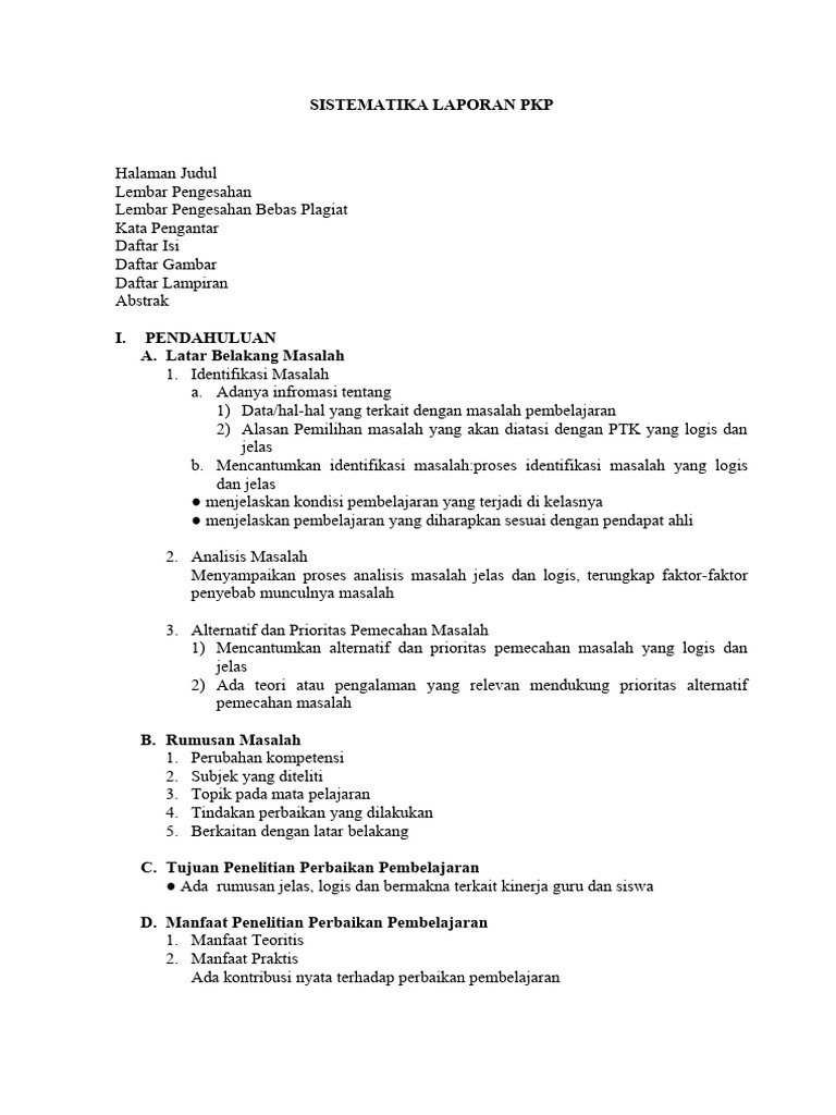 Sistematika Laporan PKP | PDF | Karier & Perkembangan | Seni