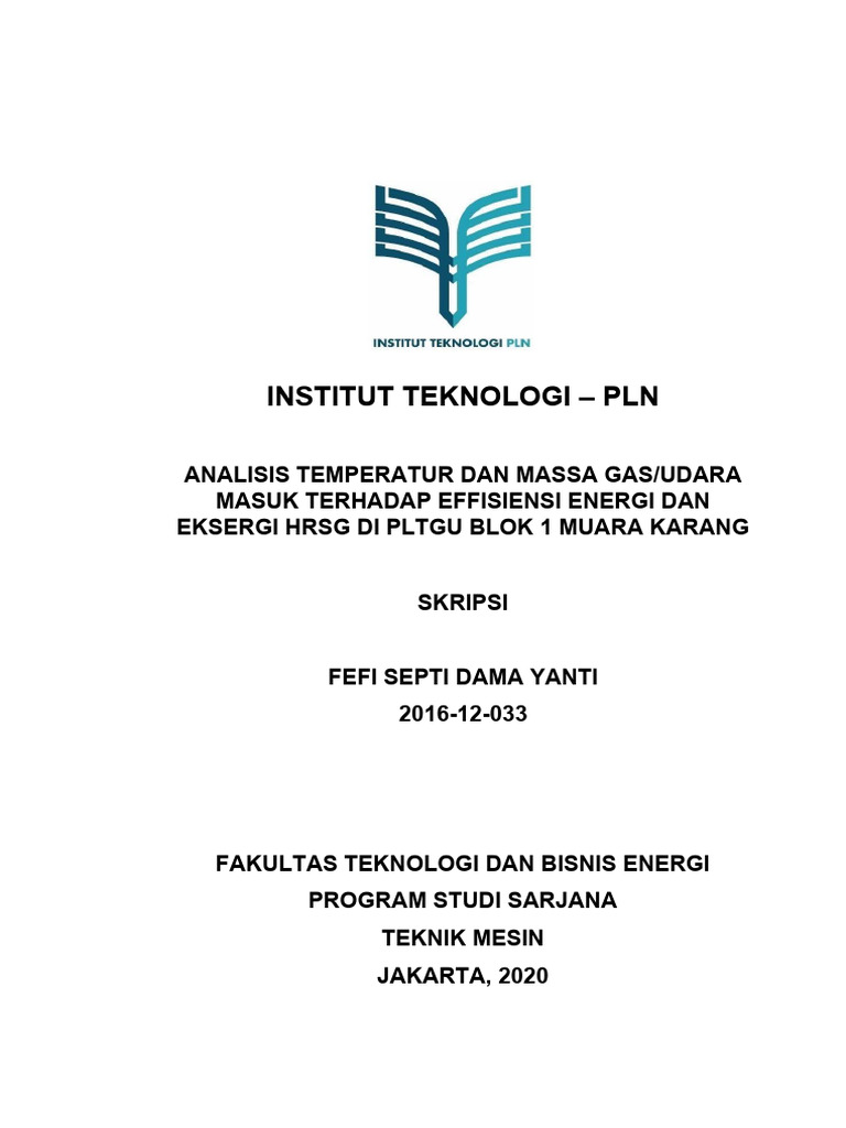 Analisa ENERGI Dan Eksergi HRSG | PDF