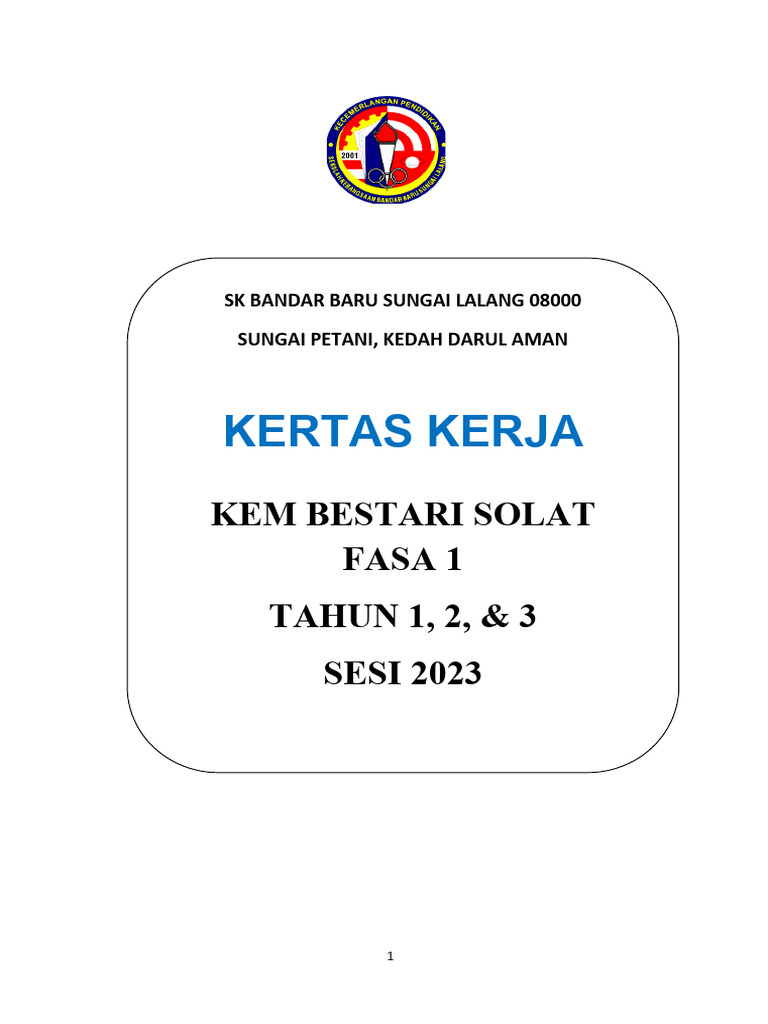 Kertas Kerja Kbs 1 2023 | PDF