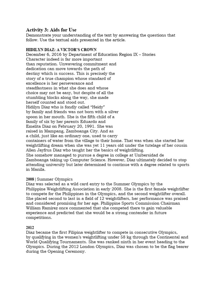 Activity 3 Textual Aid | PDF